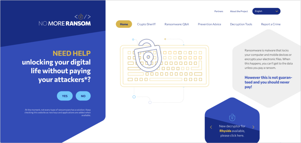 No More Ransom Website Offers Ransomware Decryption Tools | Mike Brogan ...